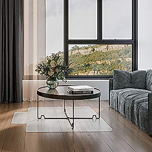 YOUKADA Office Chair Mat with Lip for Hardwood Floor, Transparent Floor Mats for Rolling Chairs, Wood/Tile Protection Mat for Office & Home (34" x 43'')