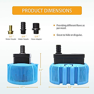 Pool Cover Pump Above Ground Sump Pumps Water Pump 850GPH Water Removal With 3 Adapters 16ft Drainage Hose (Blue)