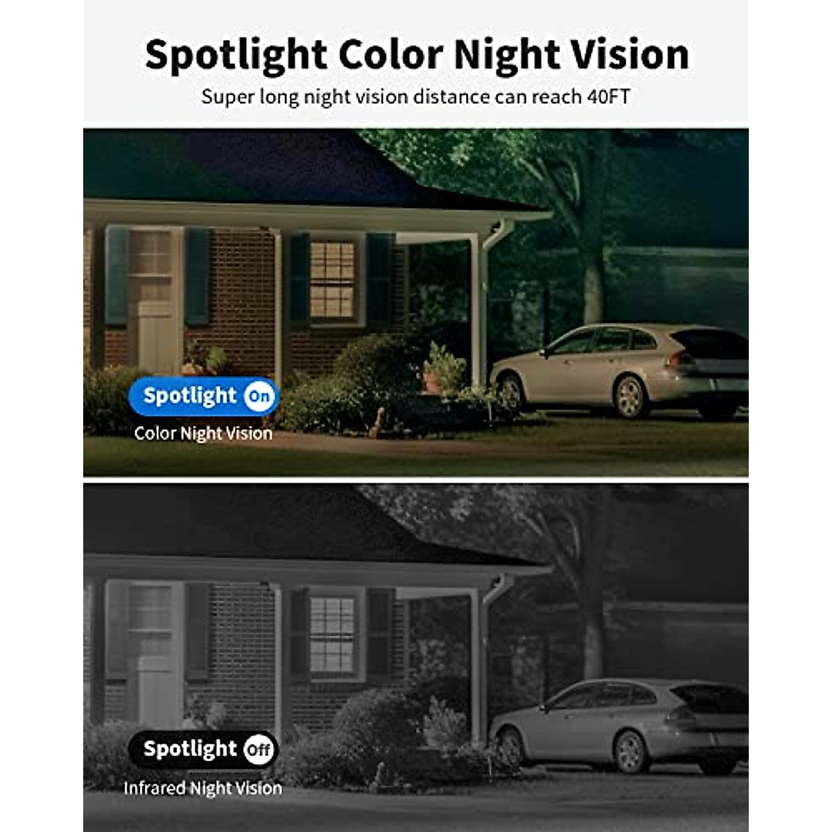 TKENPRO 2K Security Cameras Wireless Outdoor With Ultra HD Spotlight Color Night Vision, Solar Security Camera Outdoor With PIR Detection, Pan Tilt, 4X Digital Zoom, 2.4GHZ Wi-Fi, IP65 Waterproof