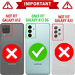 STARSHOP Galaxy A13 5G Phone Case, Samsung Galaxy A13 5G Case, with [Tempered Glass Screen Protector Included], Military Grade Shockproof Drop Protection Phone Cover with Metal Ring Kickstand - Navy