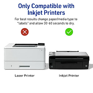 Avery Printable Address Labels with Sure Feed, 1-1/3" x 4", Matte Clear, Permanent Adhesive, Inkjet Printers, 140 Blank Mailing Labels, Great for Mailing, Product Labels, Jar Labels, and More (18662)