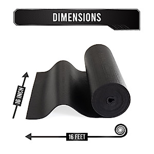 Precision Defined Professional Grade Tool Box Liner, 16" x 16 ft, Black | Tool Box Drawer Liner, Shelf Liner Non Slip Mat, Thick Cabinet Shelf Liner, Toolbox Drawer Liner