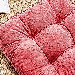 SUCADA Modern Velvet Chair Pads,Square Lumbar Back Support Seat Cushion Cozy Soft Seat Pad with Ties,Corduroy for Kitchen Garden Living Room Dining Office-Dark Gray a 43x43cm+43x30cm