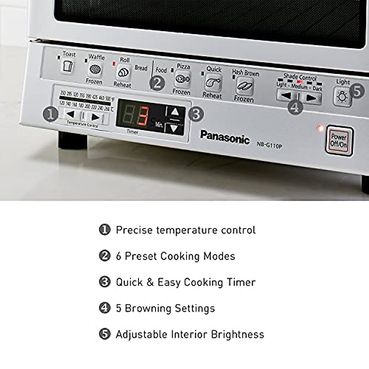 Panasonic Toaster Oven FlashXpress with Double Infrared Heating and Removable 9-Inch Inner Baking Tray, 1300W, 12 x 13 x 10.25, Silver