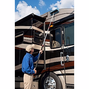 Aero Cosmetics Waterless RV Aircraft Boat Wash Wax Mop Kit with Deluxe Pole (3' 9" to 9'), No Ladder Needed, Wash, Wax, Dry, Anywhere, Anytime, No Restrictions