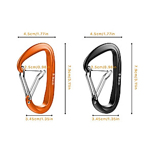 B-Mardi Carabiner Clips Heavy Duty 12kN (2697 lbs)-Lightweight Locking Carabiners for Camping, Hiking, Hammock, Dog Leash Harness, Outdoor and Gym etc, Keychains& Utility ﻿