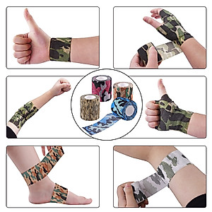 BQTQ 40 Rolls Self Adhesive Bandage Wrap 2 Inch Self Adherent Wrap Stretch Bandage Self Stick Bandage Athletic Wrap Tape Wound Wrap Bandgae for Wrist Ankle Swelling Sprains (Camo Color)