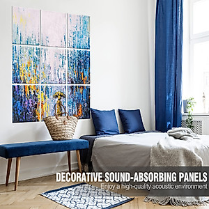 Ruonin.X 9 Pack Acoustic Wall Art Panel. 35"x 47" Decorative Sound Absorbing Panel,Acoustical Soundproof Wall Panels,Better Acoustic than foam, Suitable for Recording Studio Acoustical Treatments.