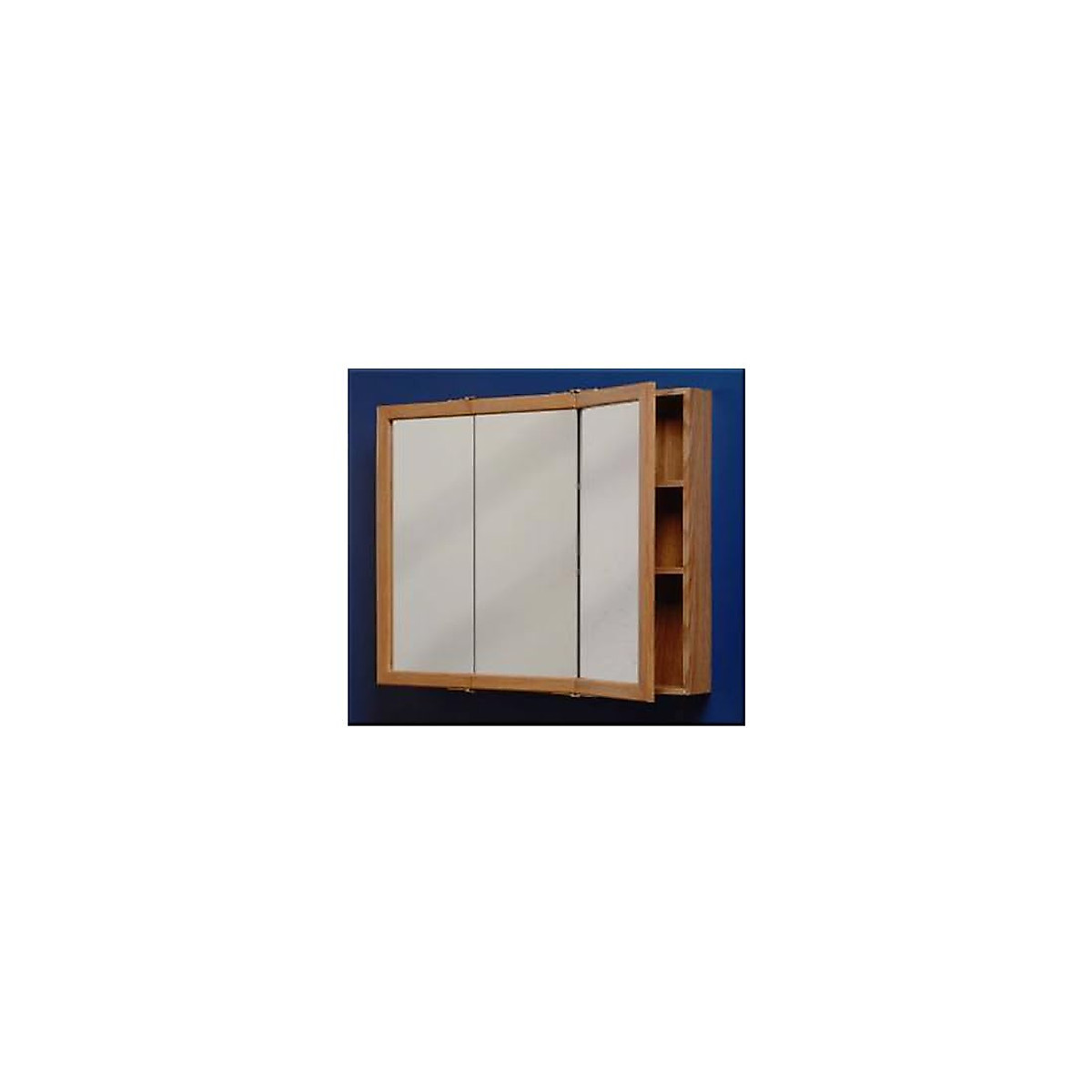Zenith Products 23-3/4" W X 25-5/8" H X 4-1/2" D 24" Oak Frame Triview Medicine Cabinet MDF Body