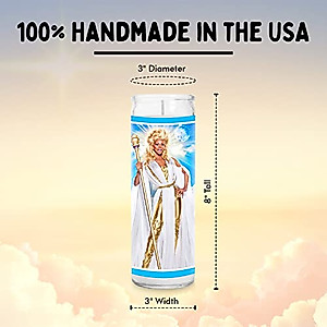 Celebrity Prayer Candle - Funny Drag Race Saint Candle - 8 inch Glass Prayer Votive - 100% Handmade in USA - Novelty Celebrity Gift