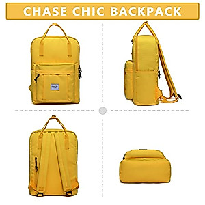 Backpack for Women, Chasechic Lightweight Cute School Bookbag for Teen Girls Hiking Casual Aesthetic Daypack Yellow