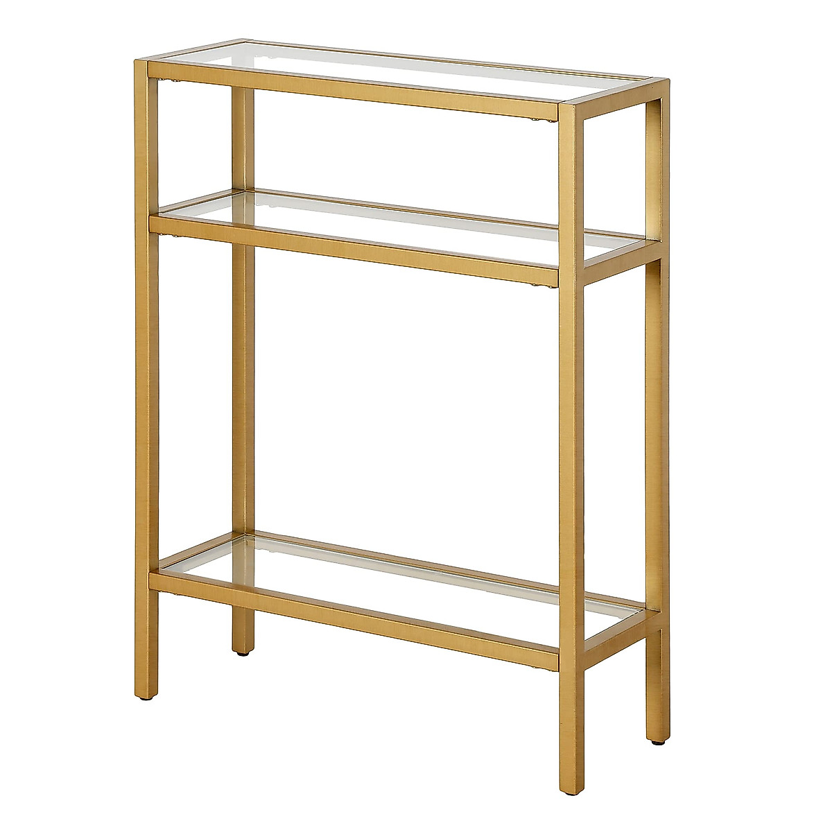Henn&Hart 22" Wide Rectangular Console Table in Brass, Entryway Table, Accent Table for Living Room, Hallway