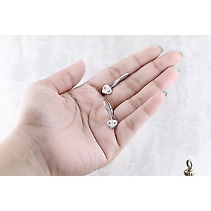 Dazzlingrock Collection 0.55 Carat (ctw) Round White Diamond illusion Set Heart Shape Lever Back Dangling Drop Earrings for Women in 925 Sterling Silver