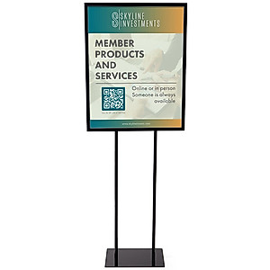 Displays2go 22 x 28 Double-sided Poster Stand, Top Insert Black (TWN2228BK2)