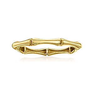 RS Pure by Ross-Simons Italian 14kt Yellow Gold Bamboo-Style Ring. Size 6