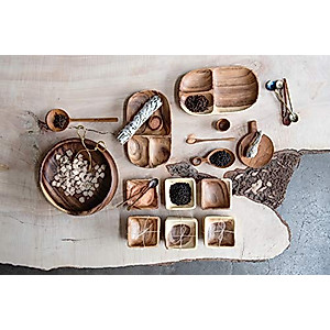 Creative Co-Op DF3141 Divided 3-Section Wood Serving Tray, Brown