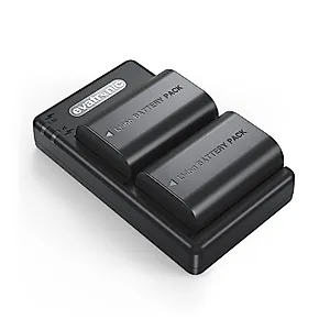 LP-E6 Battery 2 Pack 2040mAh Evatronic Camera Rechargeable Battery Charger, Dual Slot Compatible for Canon LP-E6N Camera Batteries 90D 80D 70D 5D Mark II III IV 5DS 5DS R6 Mark II 6D 60D 6D Mark II 7D