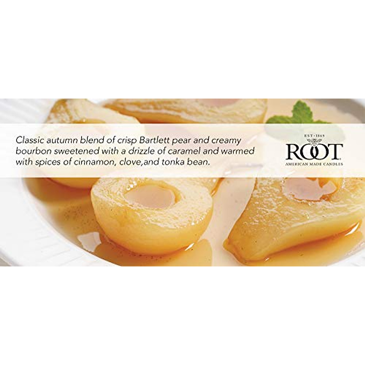 Root Candles 8870380 Honeycomb Veriglass Scented Beeswax Blend Candle, Large, Bourbon Pear