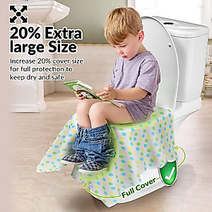 Gimars 20 Packs XL Large Full Cover Disposable Travel Toilet Potty Seat Covers - Individually Wrapped Portable Potty Shields for Adult, The Pregnant, Kids and Toddler Potty Training