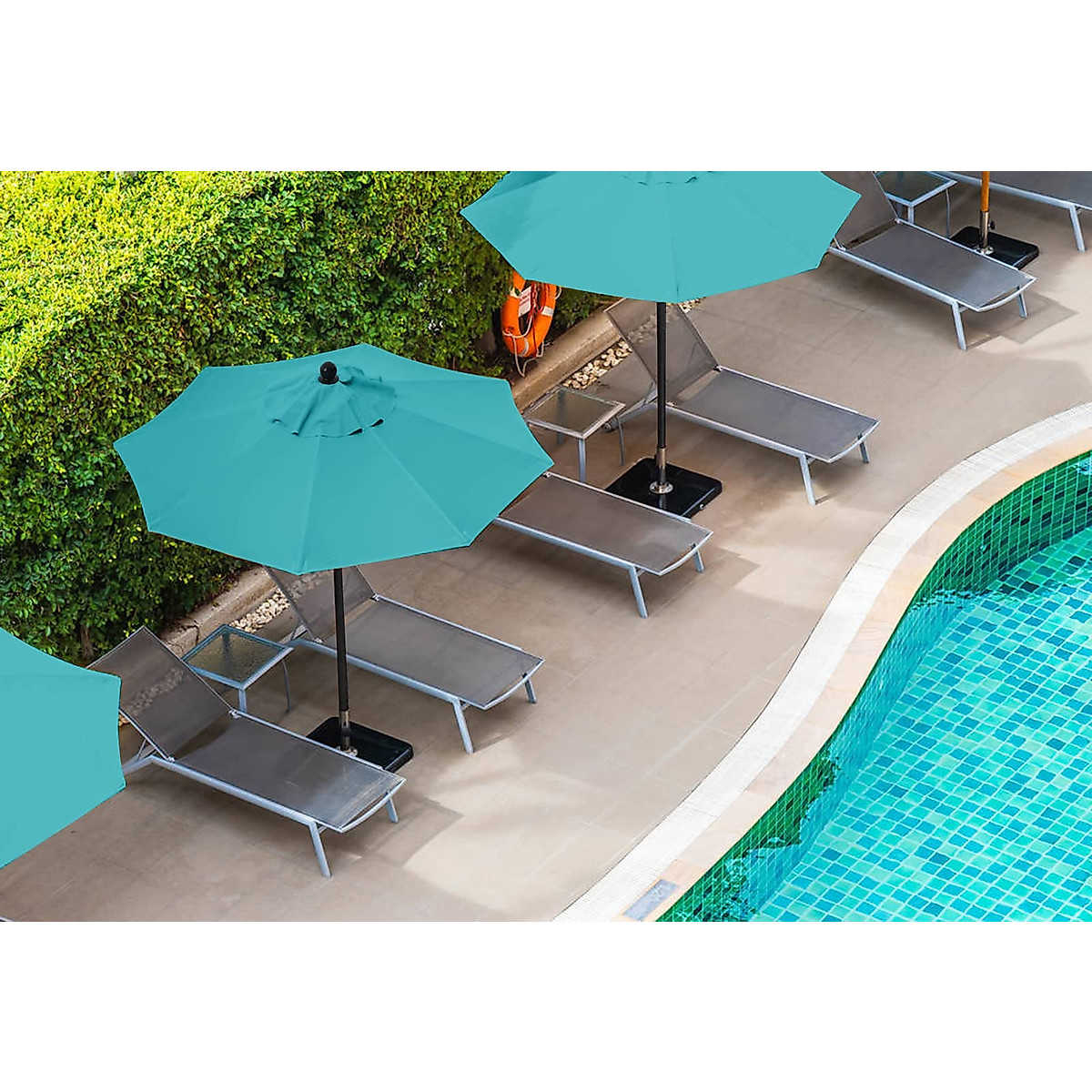 MASTERCANOPY Patio Umbrella 9 ft Replacement Canopy for 8 Ribs-Turquoise Canopy Only