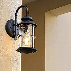 Outdoor wall light American Waterproof Outdoor Courtyard Home Door Garden Balcony Wall Sconce Outdoor Simple Corridor Villa Aisle Aluminum Wall Light E27 Lawn Wall Hanging Lamp Hanging Wall Mount Ligh