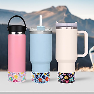 HEYSKAY Protective Flask Silicone Boot 12-24oz for Hydro Flask Water Bottle Bottom Cover Base, and Compatible with Stanley, Yeti, Simple Modern and Other Water Bottle with 2.85inch Bottom Diameter