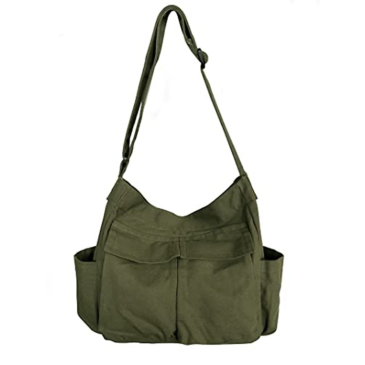 VODIU Canvas Messenger Bag Large Hobo Crossbody Bag with Multiple Pockets For Women And Men Shoulder Tote Bag For School