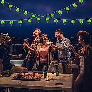 8.5Ft Palm Tree String Lights Outdoor, Waterproof Patio Palm Tree Lights String with 10 Mini Incandescent Lights, Summer Beach Theme String Lights for Indoor Bedroom Christmas Party Decor, White Wire