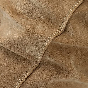 Apostrophe Boots Women's Vintage Style Boots Solid Suede Side Zipper Trim with Fashion Knee Length Boots on Knee High Boots (1-White, 9)