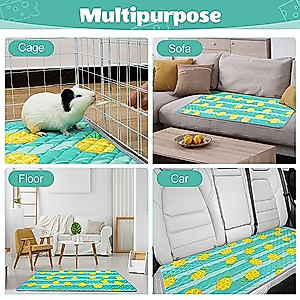 2 Pack Washable Guinea Pig Cage Liner - Reusable Guinea Pig Mat, Waterproof Bedding for Cage, Super Absorbant Pee Pads for Small Animals