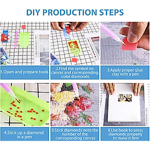 DIY 5D Full Drill Little Angel Girl Wing Picture Landscape Square Diamond Art Painting by Number Kits Religious for Adults & Crystal Rhinestone Cross Stitch for Wall Decor Gift (40x30cm/16x12in)