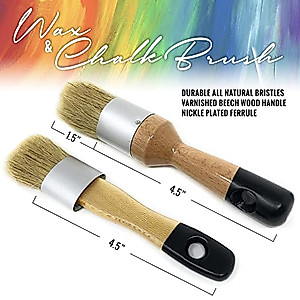 Rub 'n Buff Gold Tones and Pixiss Wax Brushes - Gold Leaf, Grecian Gold, Antique Gold (15ml) - Gilding Wax Paint with Customizable Sheen - Quickly Dries to a Metallic Finish - Boar Hair Bristles