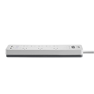 APC Surge Protector, White Power Strip PH8W, 2160 Joules, Flat Plug, 8 Outlet Power Strip