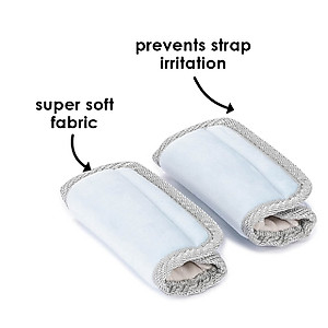 Diono Soft Wraps Car Seat Straps, Shoulder Pads for Baby, Infant, Toddler, 2 Pack Reversible Soft Seat Belt Cushion and Stroller Harness Covers Helps Prevent Strap Irritation, Blue