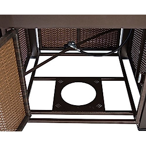 Pleasant Hearth OFG419T Rio Square Wicker Gas Fire Pit Table, 38" , white