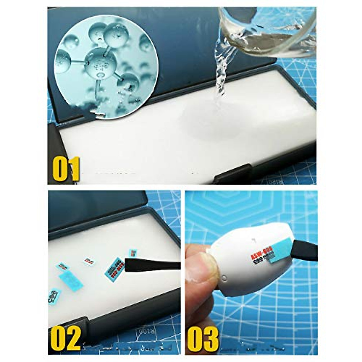 Water Decals Sticker Operated Box with Decal Tweezers Model Craft Airplane Hobby Tools