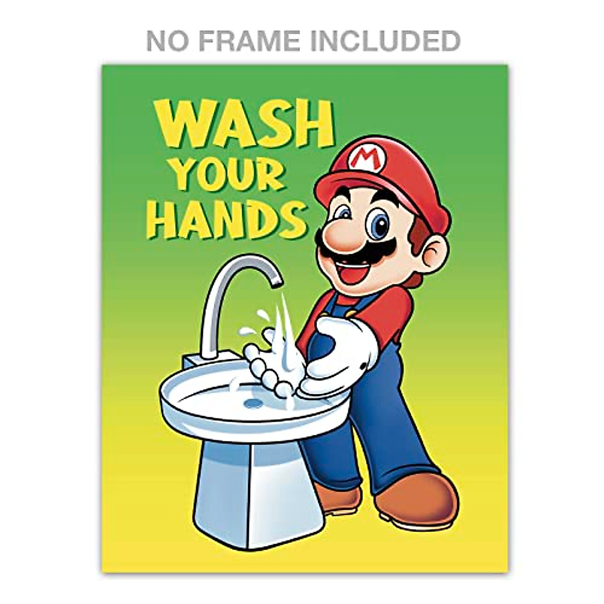 SWITHOM Super Mario Bathroom Wall decor - Unframed Boy's Bathroom Decor, 8X10 inch Super Mario Wall Art Prints for Kids Bathroom, Set of 4 Positive Quotes Toilet Wall Decor Art Prints for Bathroom