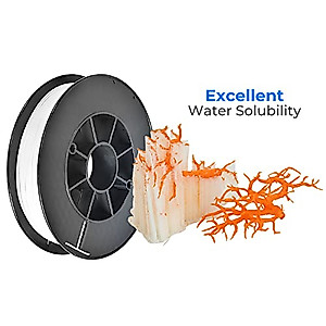 PVA Filament, Water Soluble Support 3D Printer Filament 1.75mm 0.5KG Spool for 3D Printers, Natural