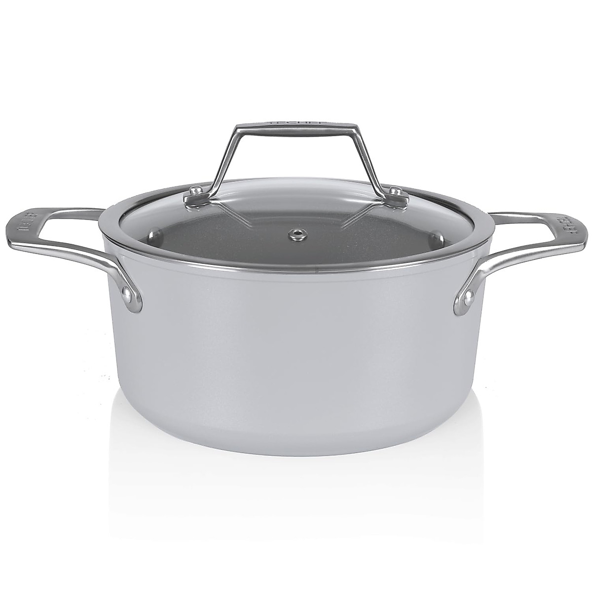 TECHEF - CeraTerra Collection, 2.8-quart Ceramic Nonstick Soup Pot with Glass Lid (PFAS, PTFE, and PFOA Free), Made in Korea (2.8-quart)