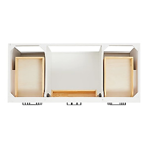 ARIEL Hepburn Bathroom Vanity Base Cabinet 48" White, Single Sink Configuration, 2 Soft Closing Doors, 9 Full Extension Dovetail Drawers, Toe Kick, Matte Black