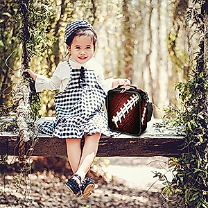 American Football Insulated Lunch Bag for School Office Work,Sport Football Reusable Lunch Tote Bag with Adjustable Shoulder Strap, Leakproof Lunch Box Cooler Bag for Women/Men