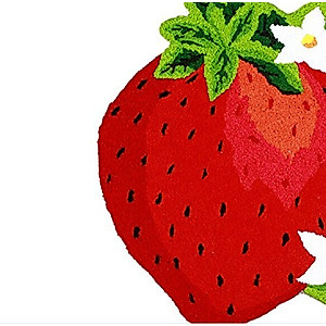 Newrara Strawberries Modern Shag Area Rugs Strawberries Mat Living Room Carpet Bedroom Rug for Children Play Solid Home Decorator Floor Rug and Carpets