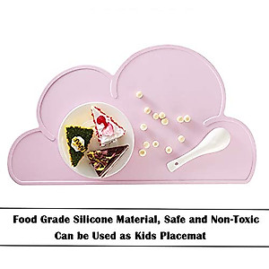 Love Dream Silicone Pet Feeding Food Mat Dog Cat Placemat Mat with Raised Edge, Anti-Slip Waterproof Pet Bowl Mats Pet Food Tray (Pink)