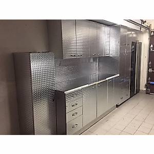 Industrial Utility Diamond Plate Metallic Chrome Finish Vinyl Wrap Silver 17.8 Inches x 6.5 Feet Sheet Adhesive Roll for Shelves Walls Flooring