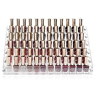 HBlife Clear Nail Polish Organizer 6 Tier Acrylic Display Rack Holds Up to 72 Bottles