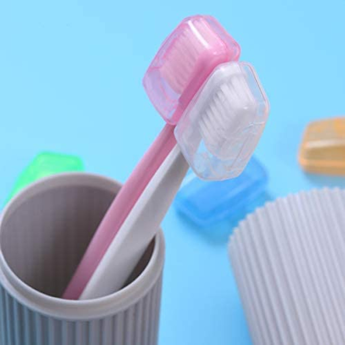 Cafurty 10PCS Toothbrush Covers Head Caps Toothbrush Holder Case Travel Container for Travel Camping Business Trip Toothbrush Cover