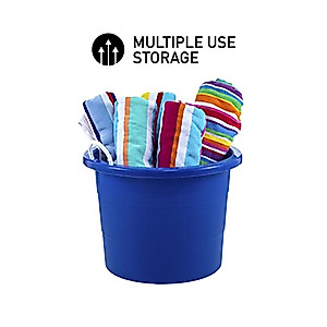 United Solutions 19 Gallon Rope Handle, Heavy-Duty Organization and Easy-Access Storage Tub, Multi-Purpose, Made with Rugged Plastic, Pack of 2, 2-Pack, Blue, 2 Count