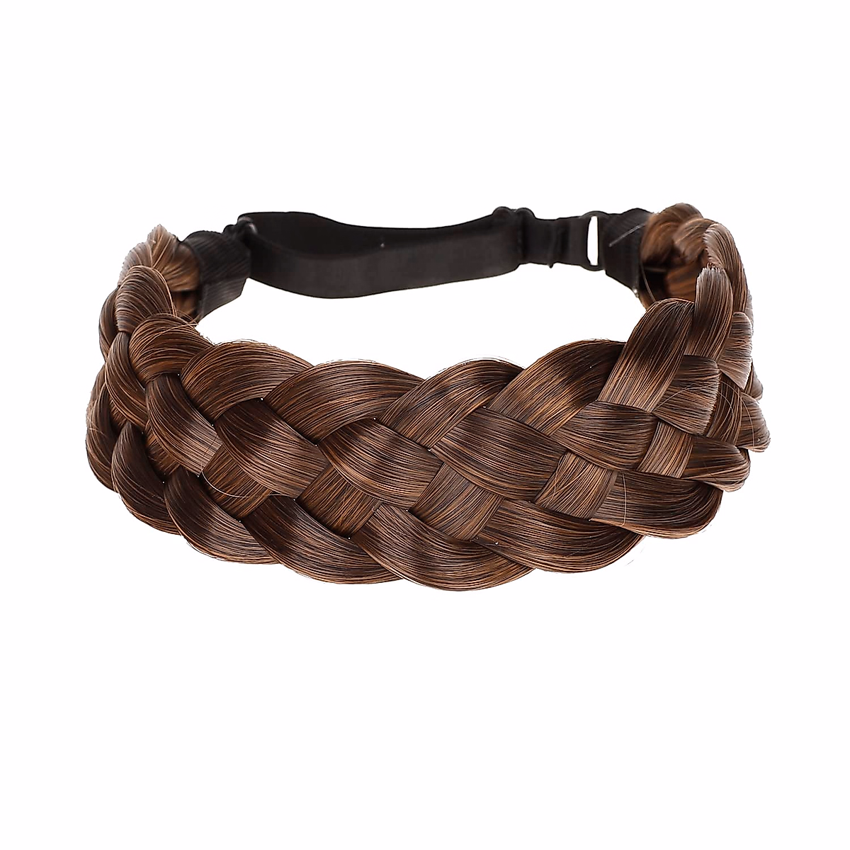 vowyore 5 Strands Synthetic Hair Braided Headband Classic Chunky Wide Plaited Braids Elastic Stretch Hairpiece Women Girl Beauty accessory