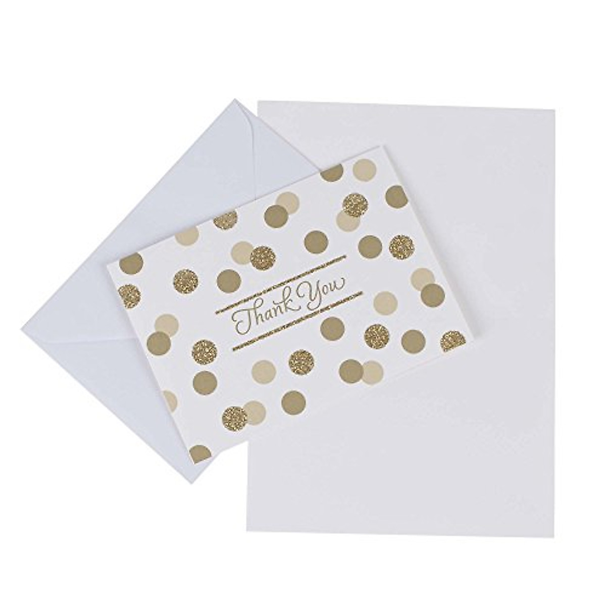 Hallmark Thank You Cards, Gold Foil and Glitter Dots (40 Thank You Notes with Envelopes for Wedding, Bridal Shower, Baby Shower, Graduation)
