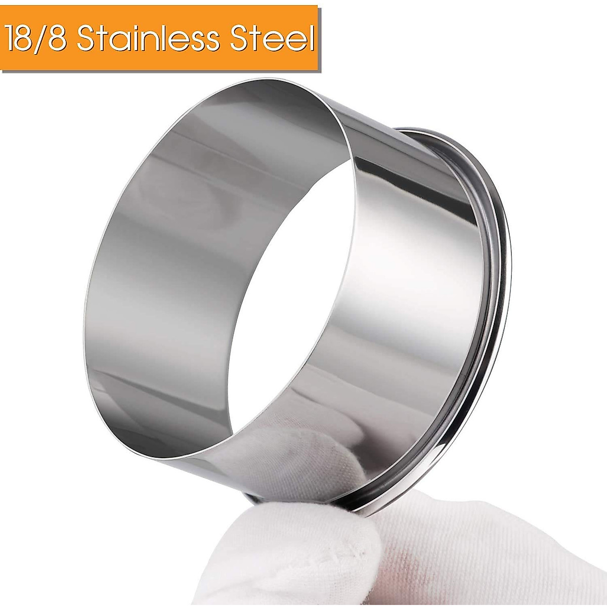 HULISEN Stainless Steel Round Cookie Biscuit Cutter Set, 11 Circle Donut Doughnut Cutter, Baking Ring Molds for Mini Cake, Scone, Pastry, Cooking, Gift Package